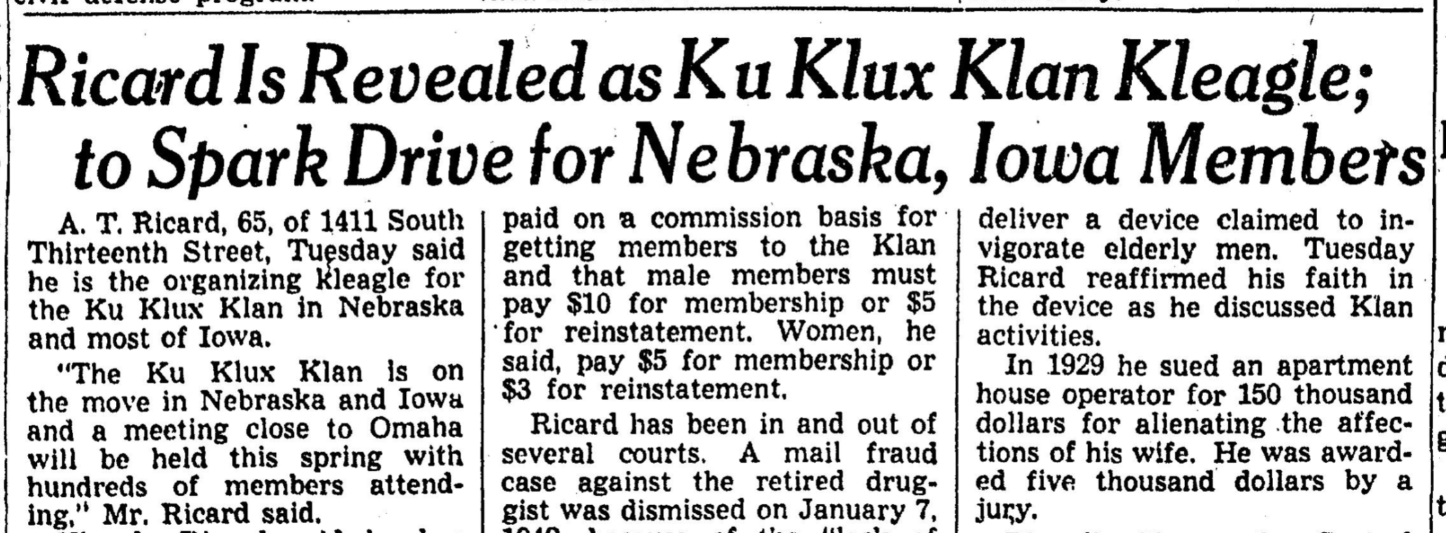 A History of the Ku Klux Klan in Omaha – NorthOmahaHistory.com